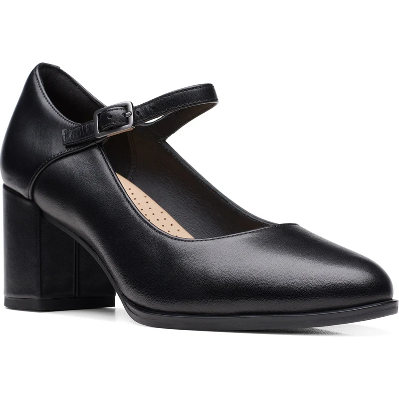 Clarks Freva55 Strap Black Ανατομικές Δερμάτινες Γόβες Μαύρες (26172052 ...
