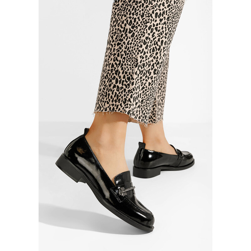 Zapatos Δερμάτινα μοκασινια γυναικεια Vibia μαύρα - GLAMI.gr