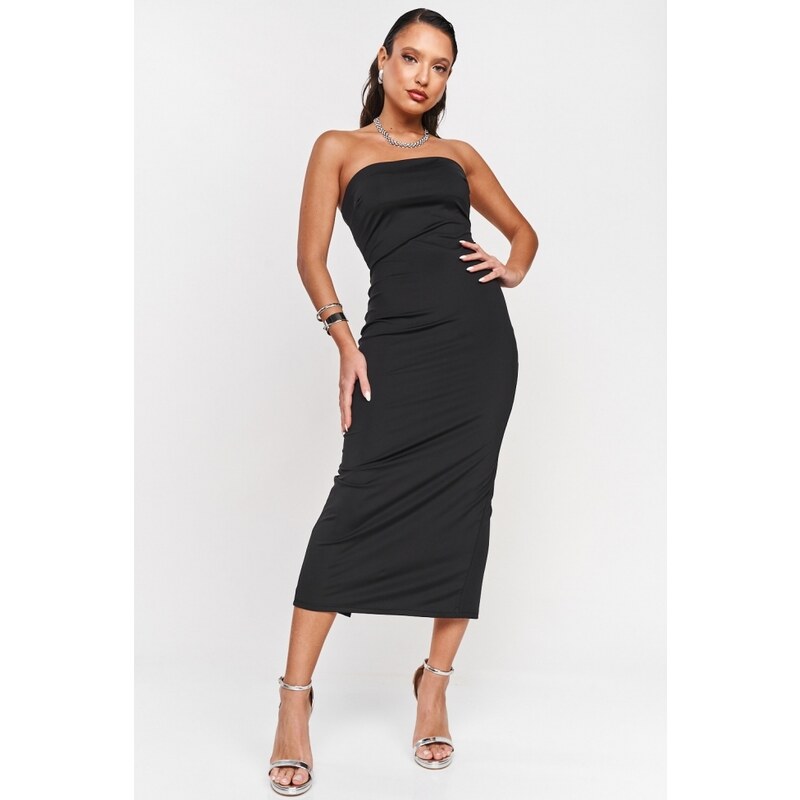 DeCoro Φόρεμα Midi Strapless - ΜΑΥΡΟ - GLAMI.gr