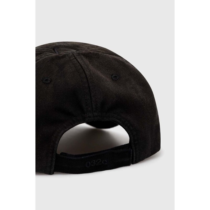 Βαμβακερό καπέλο του μπέιζμπολ 032C 'Crisis' Cap χρώμα: μαύρο, SS24-A-0010 - GLAMI.gr