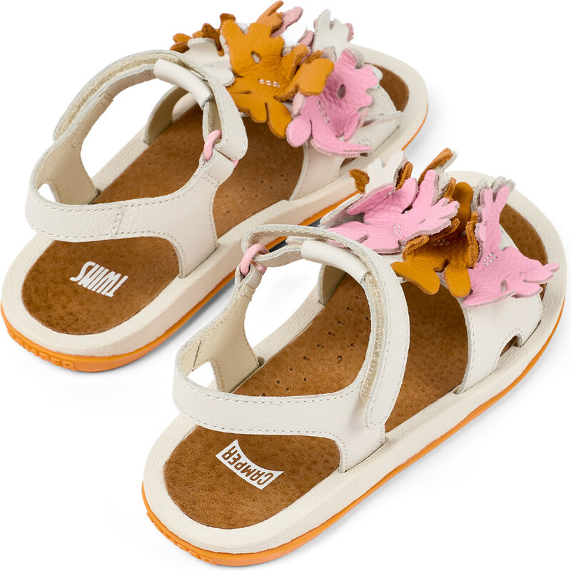 Camper Bicho Twins Kids White Παιδικά Δερμάτινα Ανατομικά Πέδιλα Λευκά ...