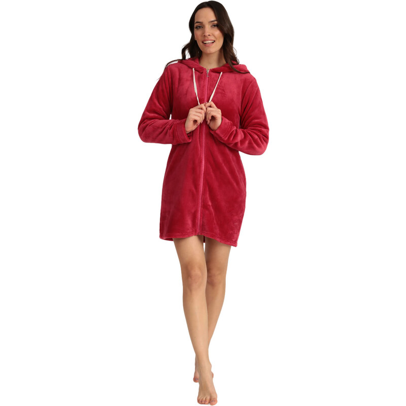 ΓΥΝΑΙΚΕΙΑ ΡΟΜΠΑ FLEECE ΜΕ ΦΕΡΜΟΥΑΡ ΚΑΙ ΚΟΥΚΟΥΛΑ W24 LYDIA CREATIONS ...