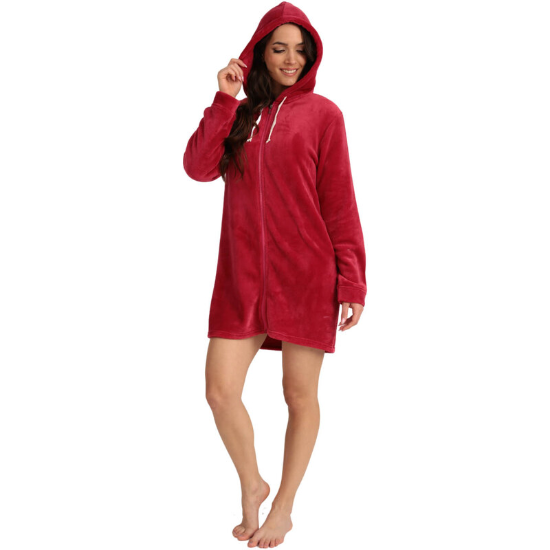 ΓΥΝΑΙΚΕΙΑ ΡΟΜΠΑ FLEECE ΜΕ ΦΕΡΜΟΥΑΡ ΚΑΙ ΚΟΥΚΟΥΛΑ W24 LYDIA CREATIONS ...