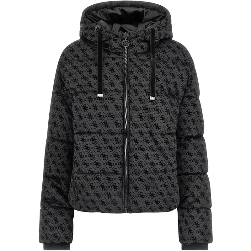 GUESS Μπουφαν Daisy Puffer Logo Flock W4BL36WGJZ0 fj55 peony logo black ...