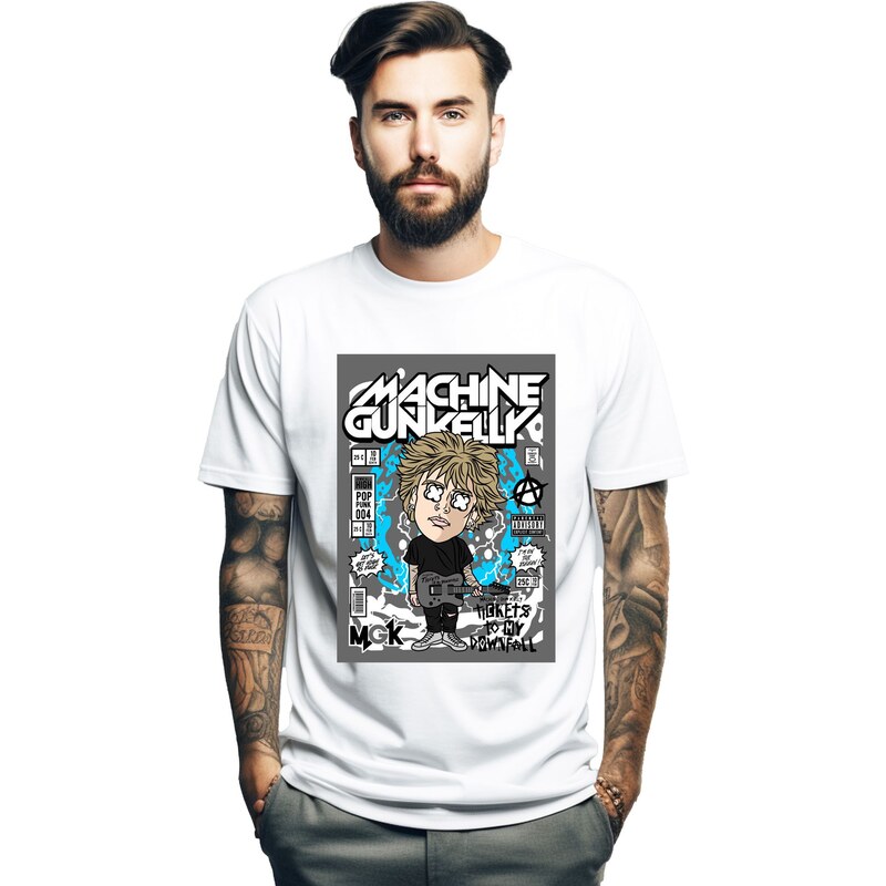 T-Shirt Machine Gun Kelly Pop Culture White - GLAMI.gr