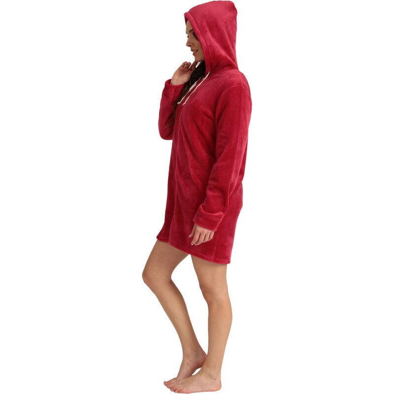ΓΥΝΑΙΚΕΙΑ ΡΟΜΠΑ FLEECE ΜΕ ΦΕΡΜΟΥΑΡ ΚΑΙ ΚΟΥΚΟΥΛΑ W24 LYDIA CREATIONS ...