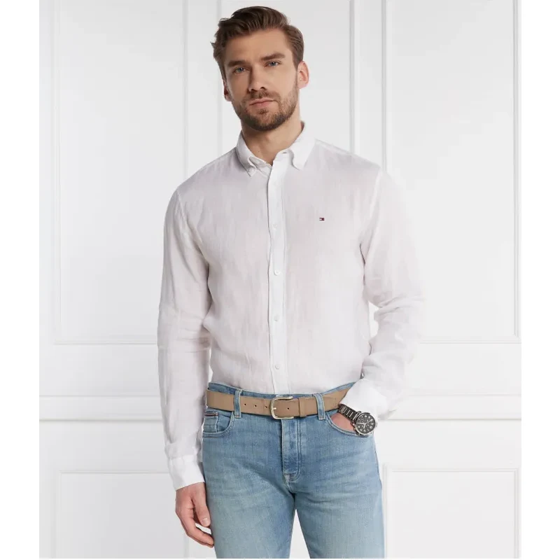 Tommy Hilfiger Λινό πουκάμισο PIGMENT DYED | Regular Fit - GLAMI.gr