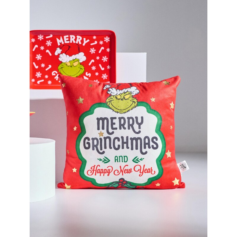 Sinsay - Μαξιλάρι με χριστουγεννιάτικο σχέδιο Grinch - κοκκινο - GLAMI.gr