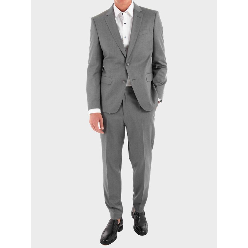Boss Σακάκι H-Huge slim fit γκρι παρθένο μαλλί - GLAMI.gr