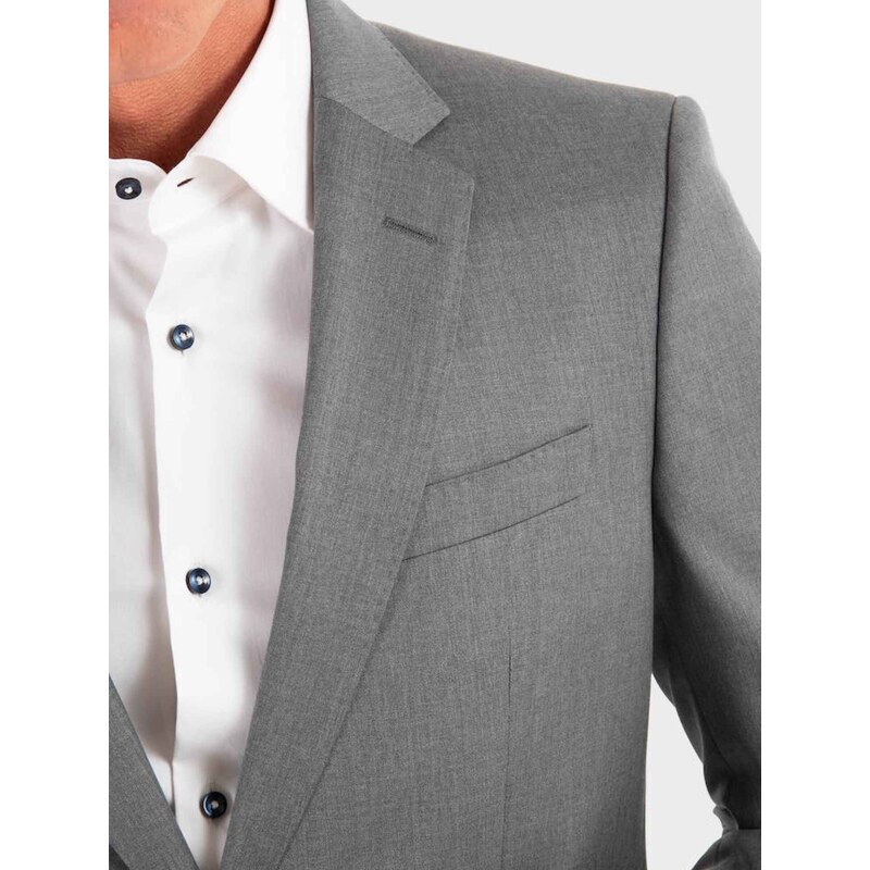 Boss Σακάκι H-Huge slim fit γκρι παρθένο μαλλί - GLAMI.gr