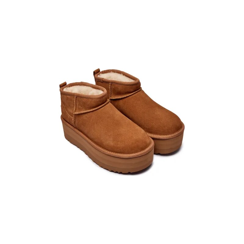 UGG Μποτες χιονιού CLASSIC ULTRA MINI | μαλλί (mallí) | σουέτ - GLAMI.gr