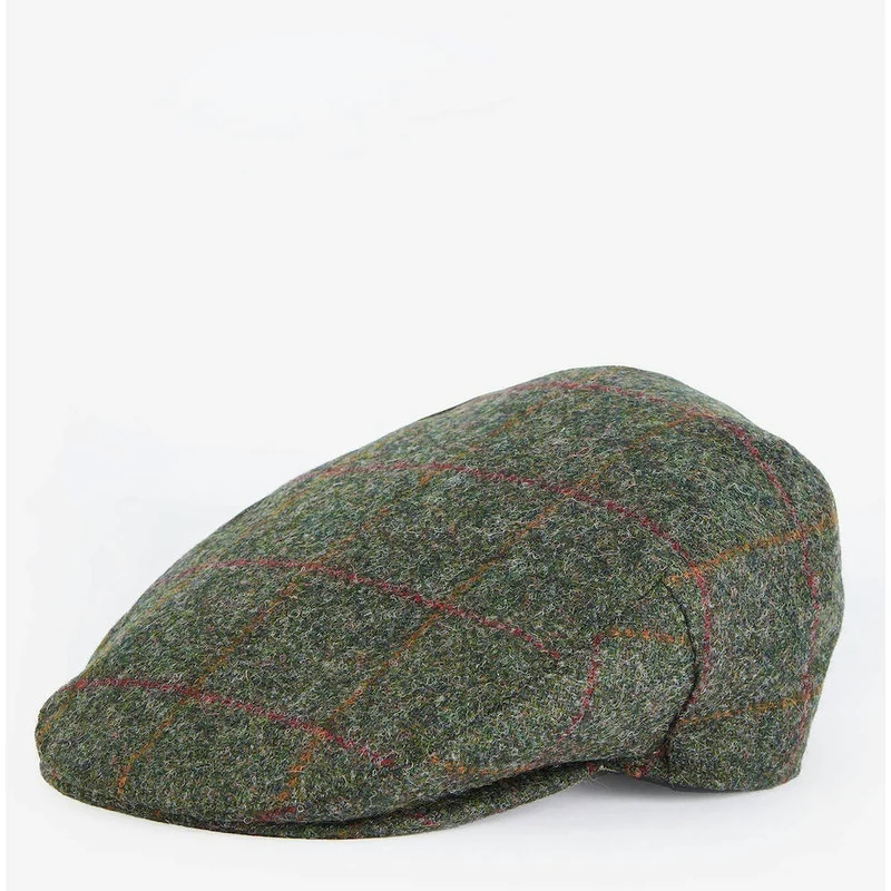BARBOUR Crieff Flat Cap MHA0009OL52 Olive-Red Overcheck - GLAMI.gr