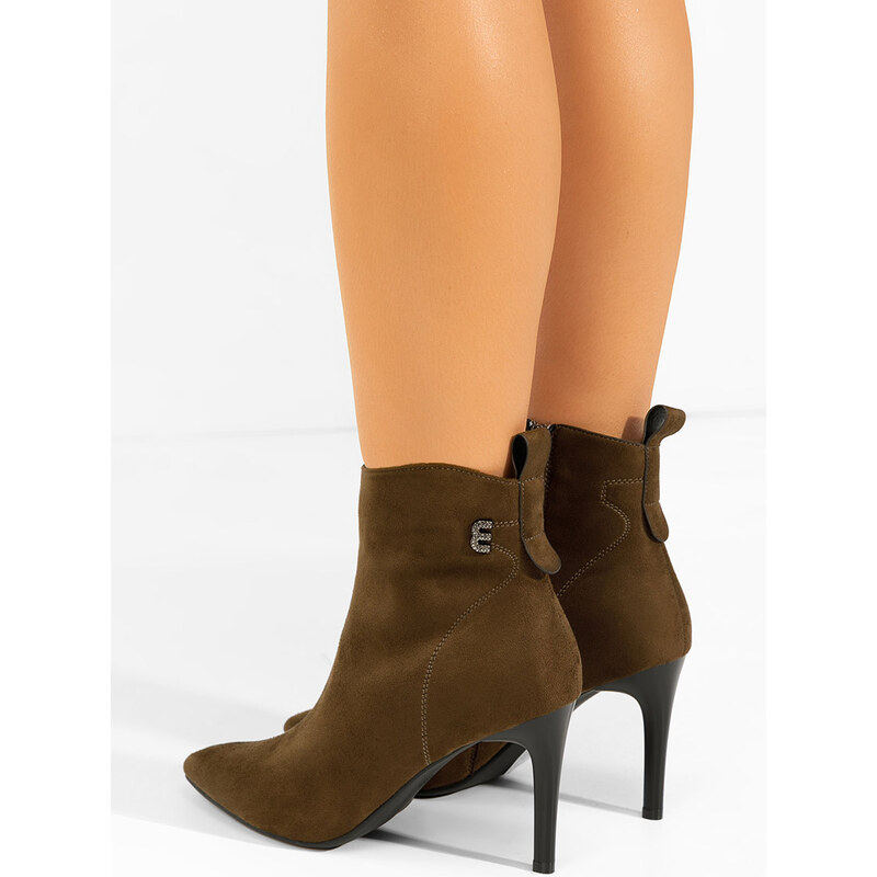 Zapatos Μποτάκια με λεπτο τακουνι Vanessia καφε - GLAMI.gr