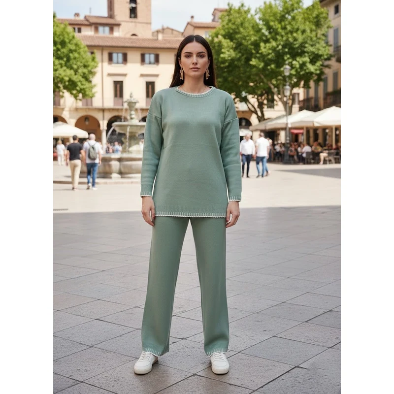 KORINA’S FASHION ΣΕΤ ΠΛΕΚΤΟ ΛΑΙΜΟΚΟΨΗ ΚΑΙ ΠΑΝΤΕΛΟΝΙ ΜΕ ΛΑΣΤΙΧΟ - GLAMI.gr