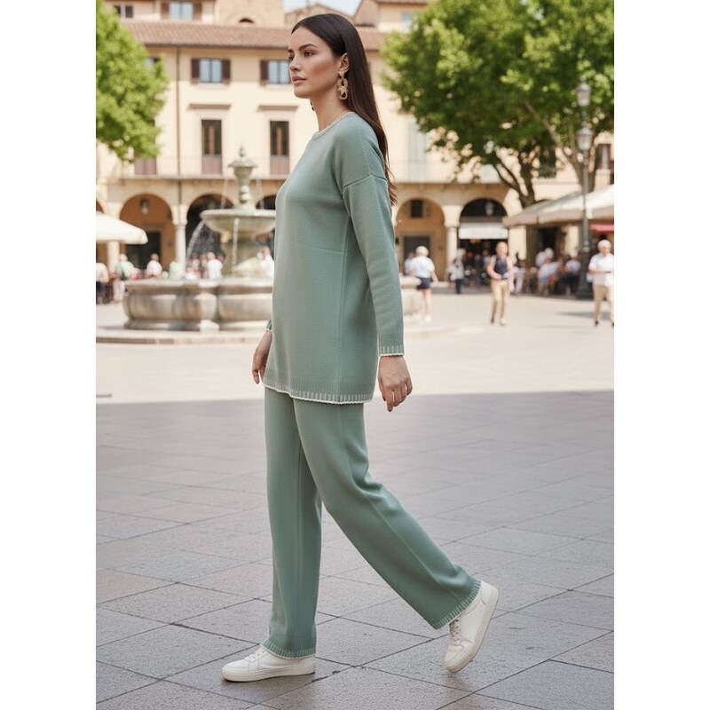 KORINA’S FASHION ΣΕΤ ΠΛΕΚΤΟ ΛΑΙΜΟΚΟΨΗ ΚΑΙ ΠΑΝΤΕΛΟΝΙ ΜΕ ΛΑΣΤΙΧΟ - GLAMI.gr