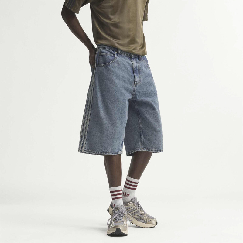 adidas Originals Σορτς adidas Firebird Adicolor Denim Jorts Mid-rise ...